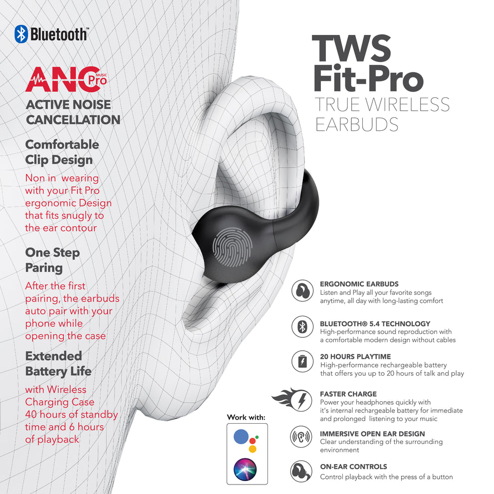 RCA Wave-66 True Wireless Earbuds, 20H Playtime, Hi-Res Audio, Big Bass ...