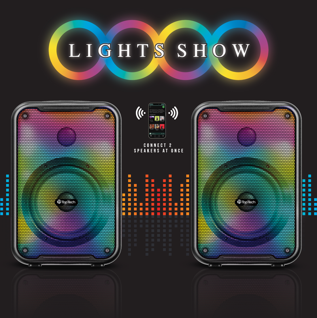 TOPTECH BLADE-8, 8 Inch Wireless TWS Portable Bluetooth Speaker with F ...