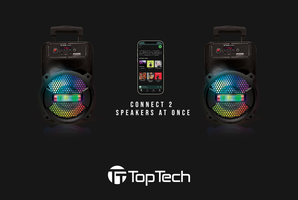 TOPTECH Rock-8, 1500W Portable Bluetooth Speaker with Disco Lights ...